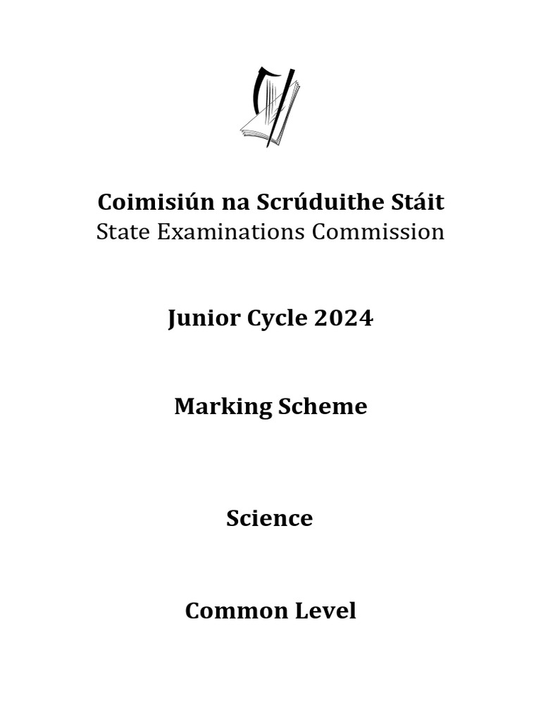 Junior Cycle 2024 Science Marking Scheme | PDF | Water | Fuels