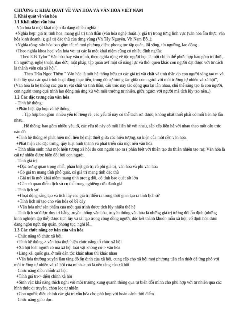 CSVHVN - Tổng hợp kiến thức | PDF