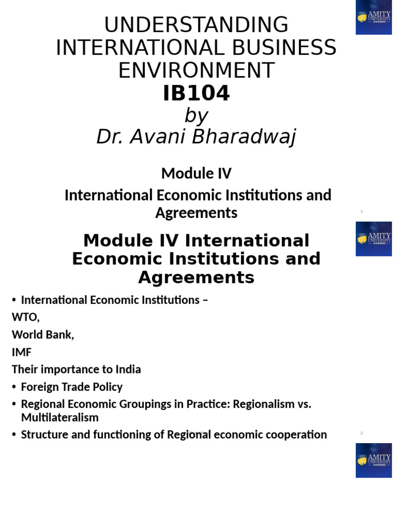 IBE MOD 4 | PDF | International Monetary Fund | World Bank