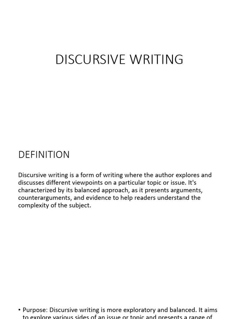 Discursive Writing - Tips, Definition, Sample | PDF | Social Media ...