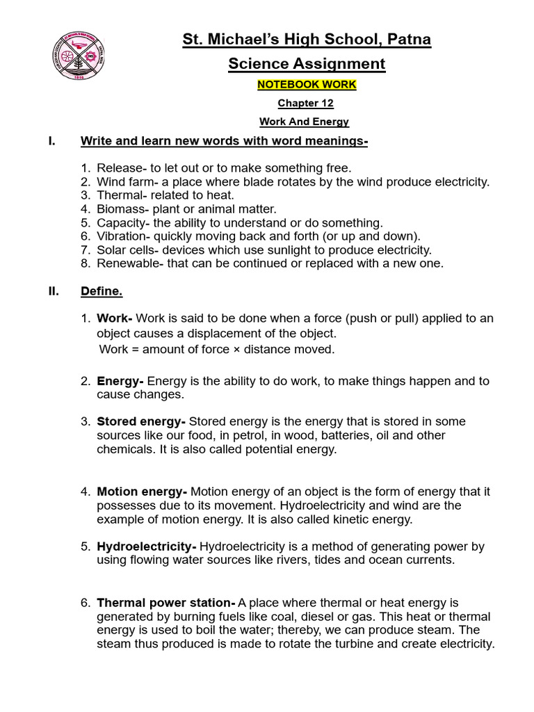 Work and Energy Concepts for Students | PDF | Energy Development ...