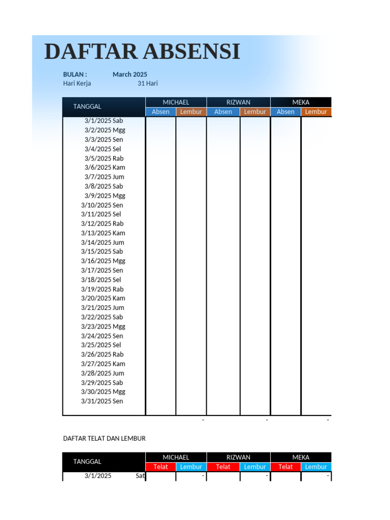Absen Kosong | PDF