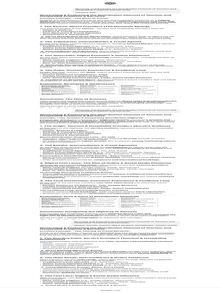 Tourism Distribution Channels | PDF