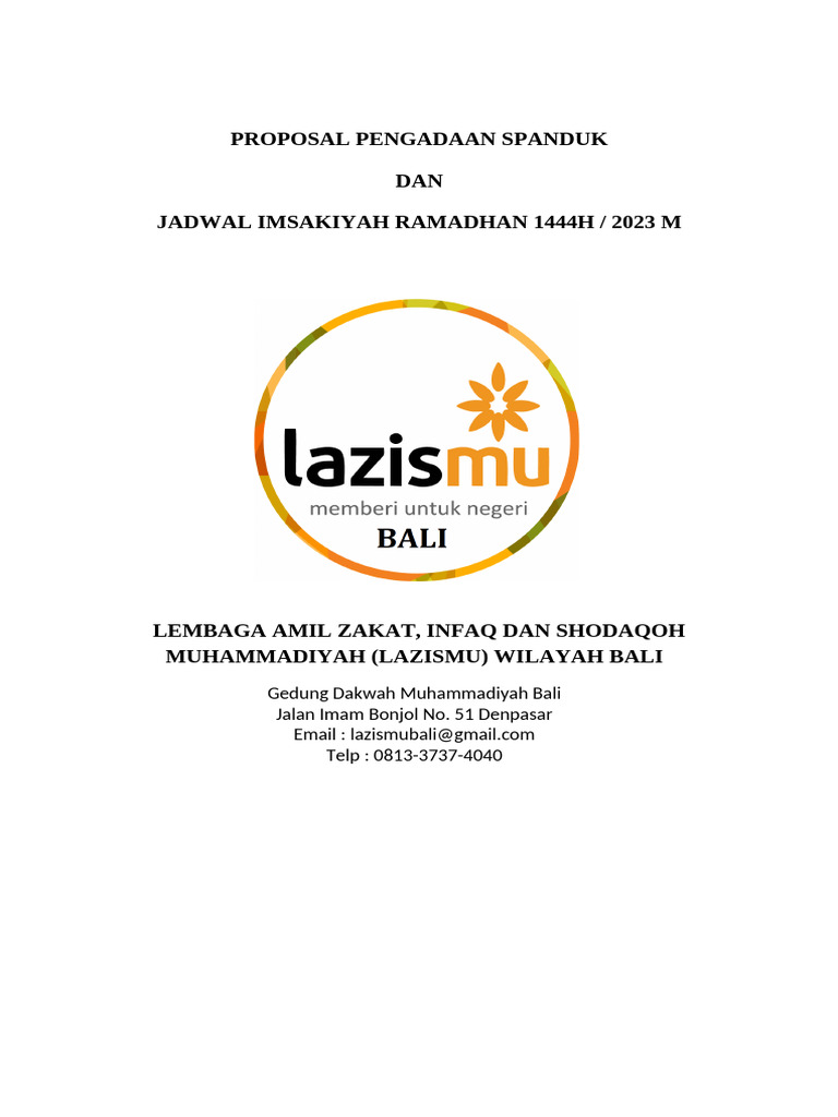 Proposal Spanduk Ramadhan - YBM PLN Bali | PDF
