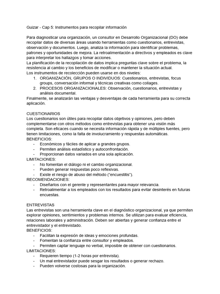 Guizar - Cap 5 - Instrumentos para Recopilar Información | PDF ...