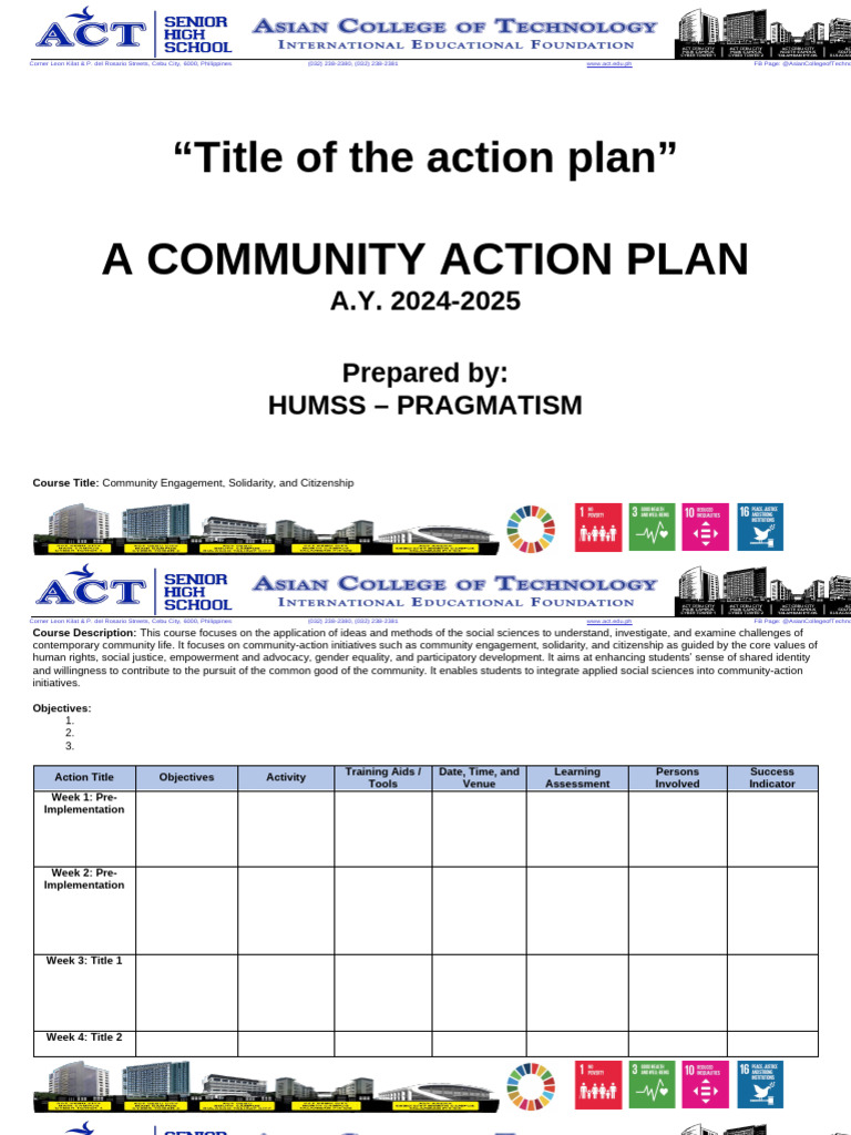 Community Action Plan 2024-2025 | PDF