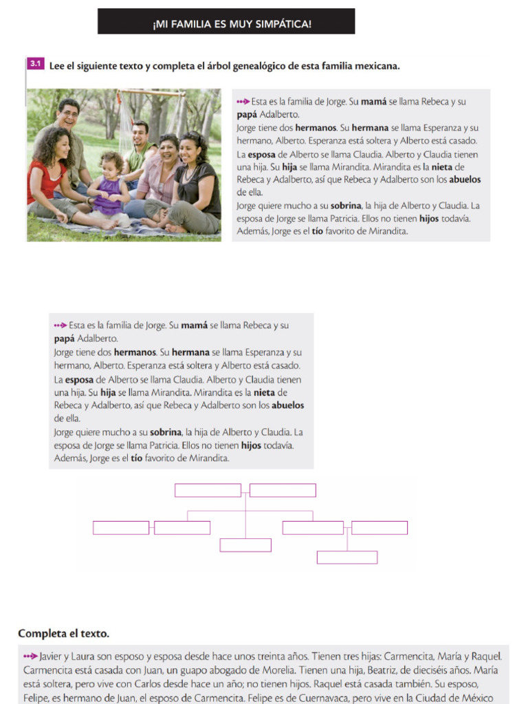 ¡Mi Familia Es Muy Simpática! | PDF