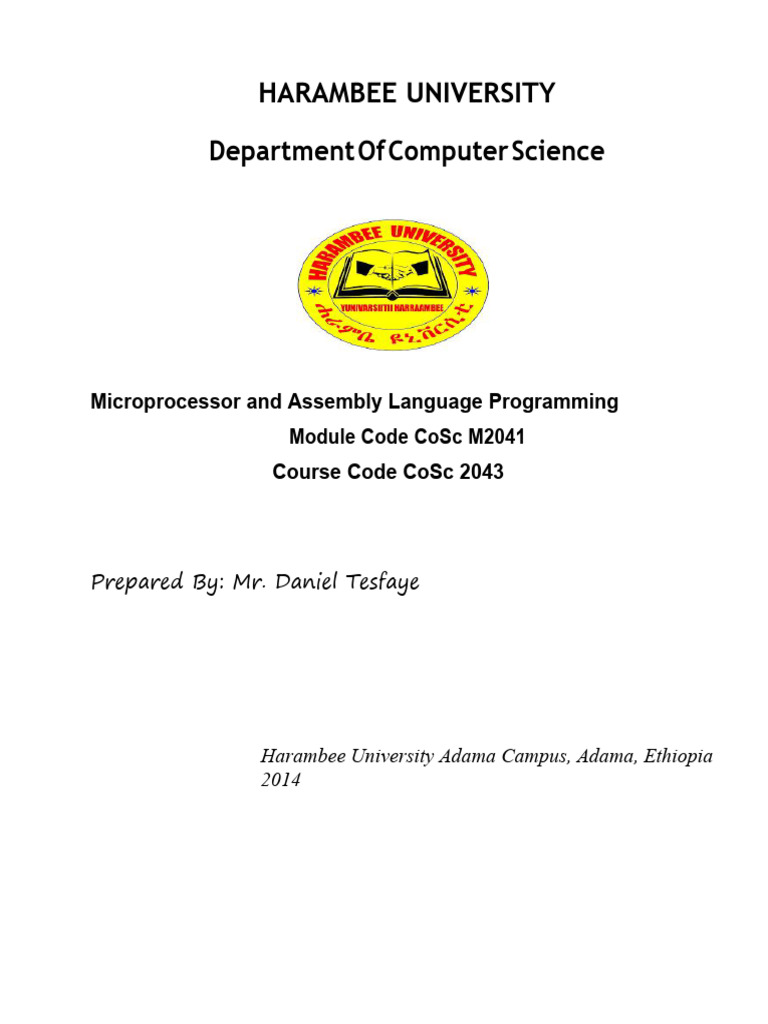 Microprocessor & Assembly Language Guide | PDF | Central Processing ...