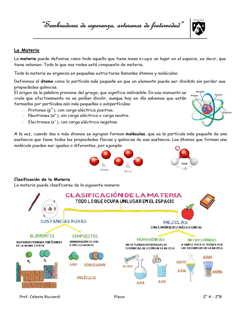 Clasificación y Estados de la Materia | PDF | Importar | Átomos