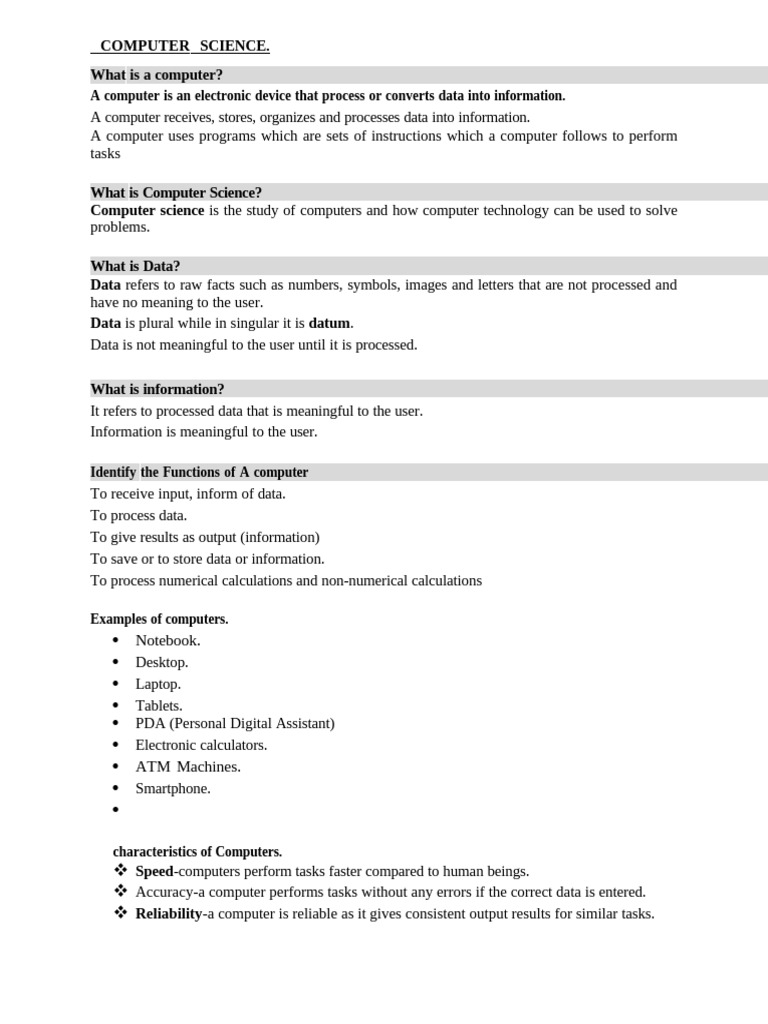 Grade 7 Computer Science | PDF | Touchscreen | Computer Keyboard
