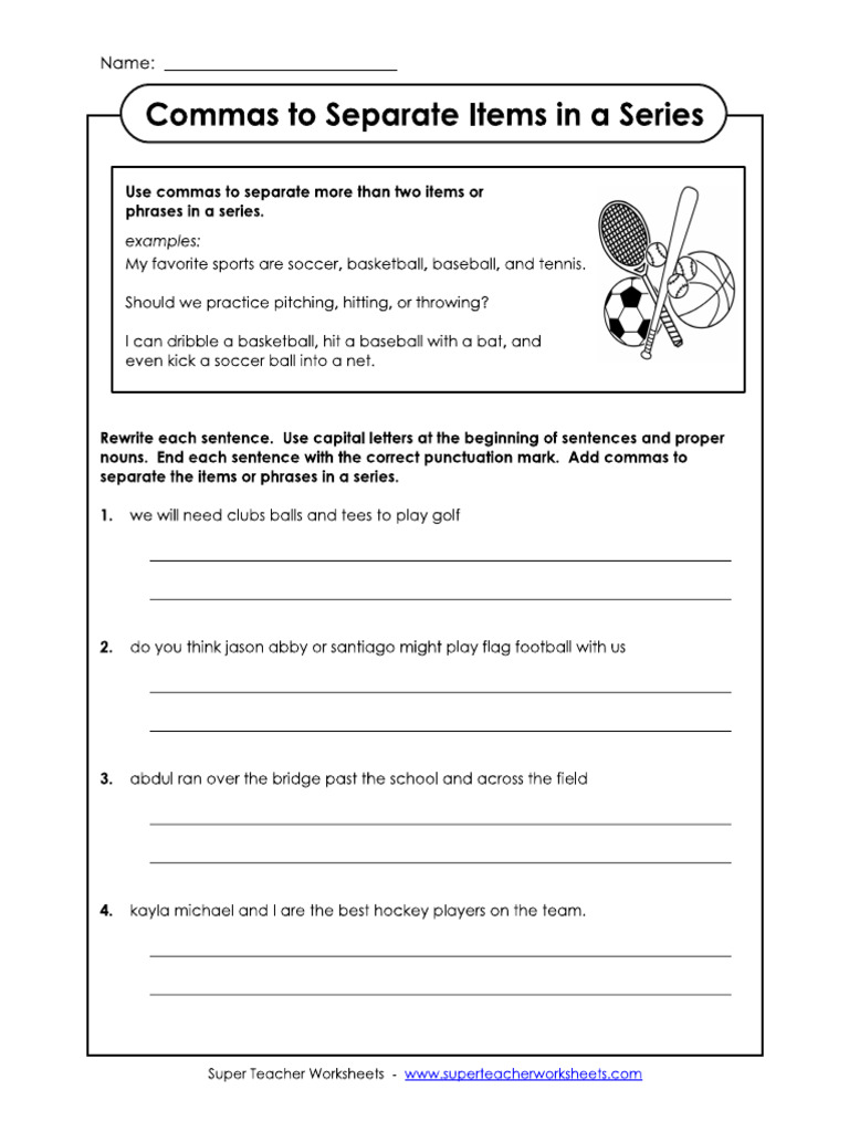 Commas To Separate Items in A Series | PDF