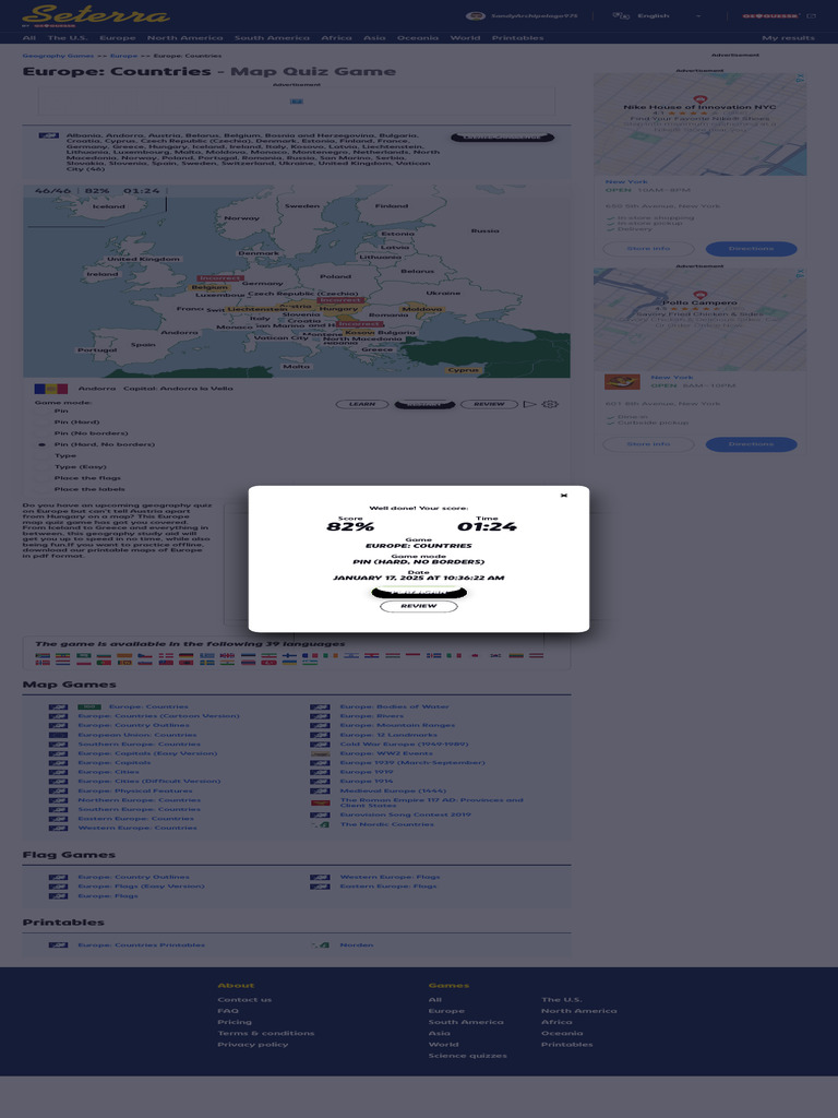 Europe Countries - Map Quiz Game - Seterra 5 | PDF | Europe