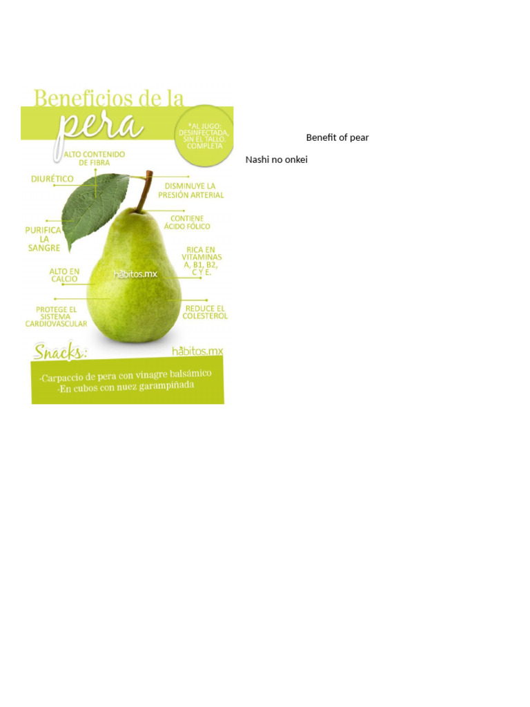 Benefit of Pear | PDF