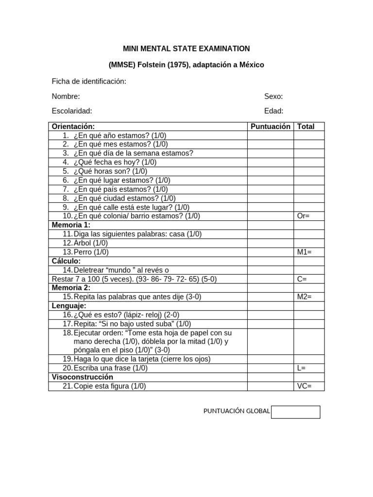 Mini Mental | PDF