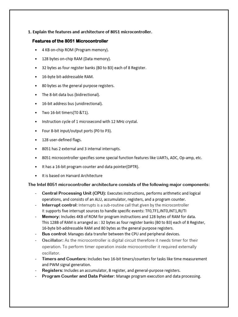 8051 Microcontroller Overview | PDF | Microcontroller | Central ...
