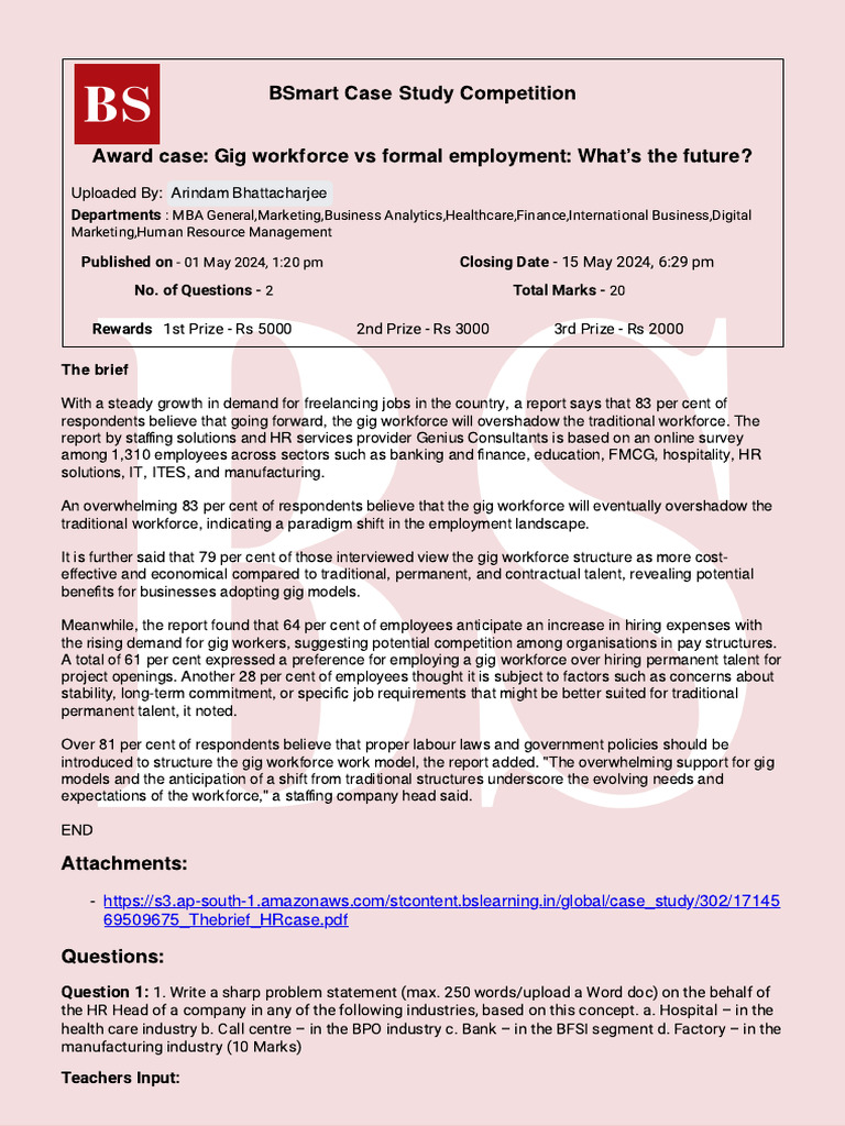 case_study_1741579447509396 | PDF | Employment | Workforce