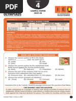 Nso Sample Paper Class-4 2025-26 | PDF | Digestion | Gastrointestinal Tract