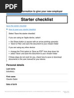 Starter Checklist - Guidance - GOV - UK | PDF