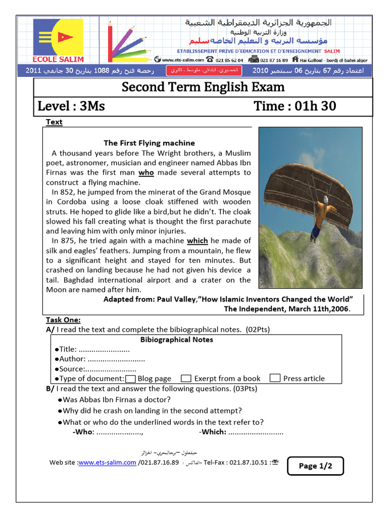 Dzexams 3am Anglais 509709 | PDF | Linguistics
