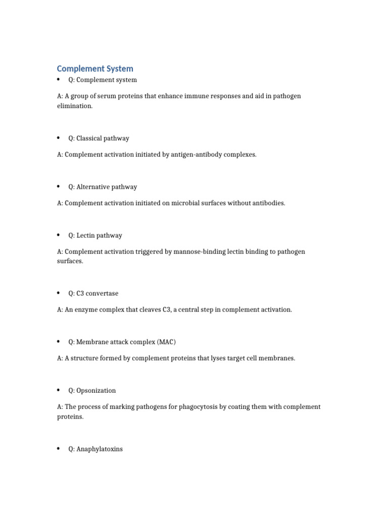 Complement System | PDF