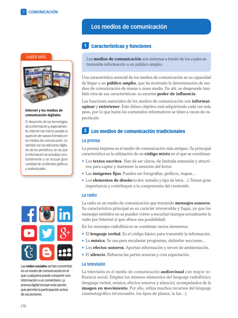 Los Medios de Comunicación | PDF | Medios de comunicación) | Comunicación