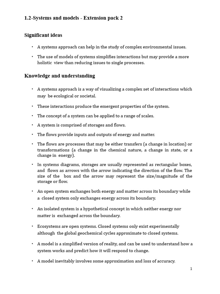 IBDP ESS-1.2 System and Models | PDF | Gaia Hypothesis | System