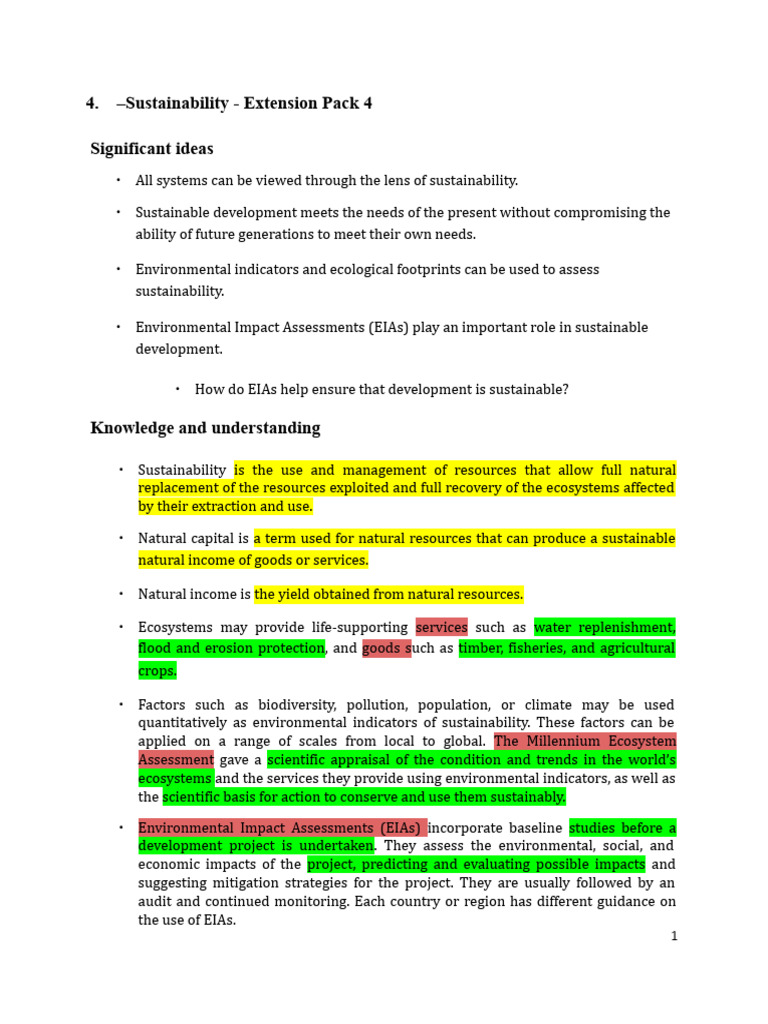 IBDP ESS-1.4 Sustainability Review | PDF | Sustainability ...