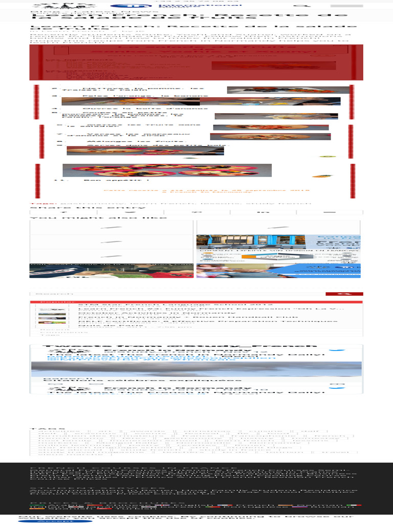 Learn French Recette de La Salade de Fruits - French in Normandy | PDF ...