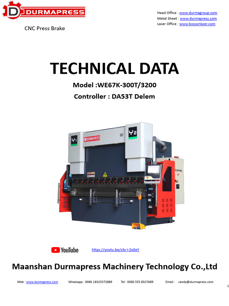 We67k-300t3200 Da53t 3+1 4+1) | PDF | Brake | Sheet Metal
