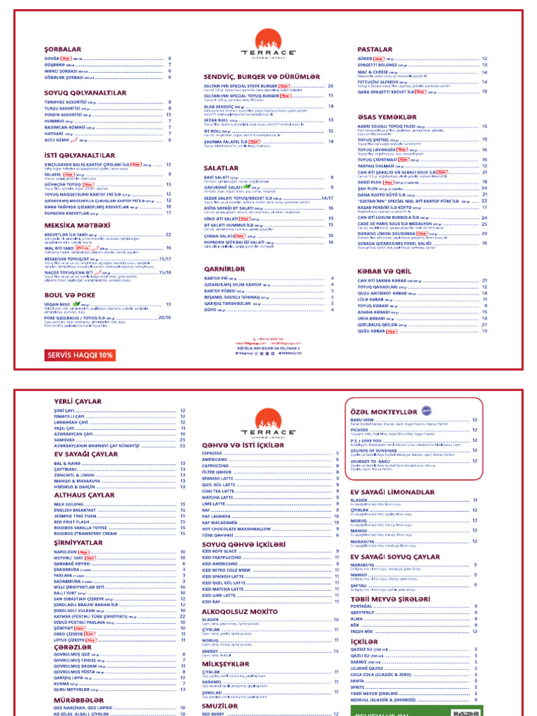 Terrace Main Menu April | PDF