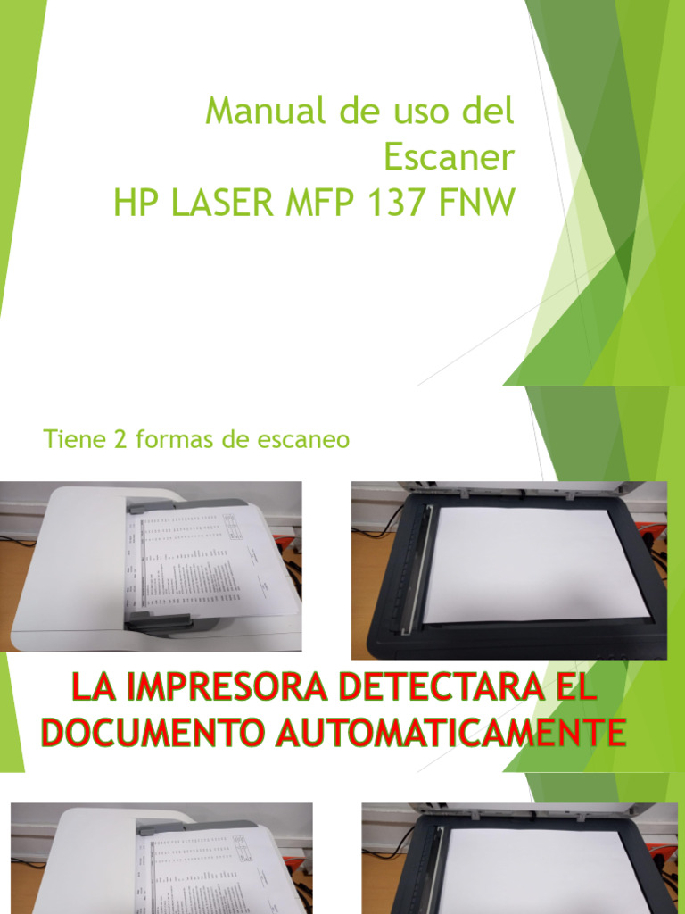 Cómo escanear en HP Laser MFP 137fnw | PDF