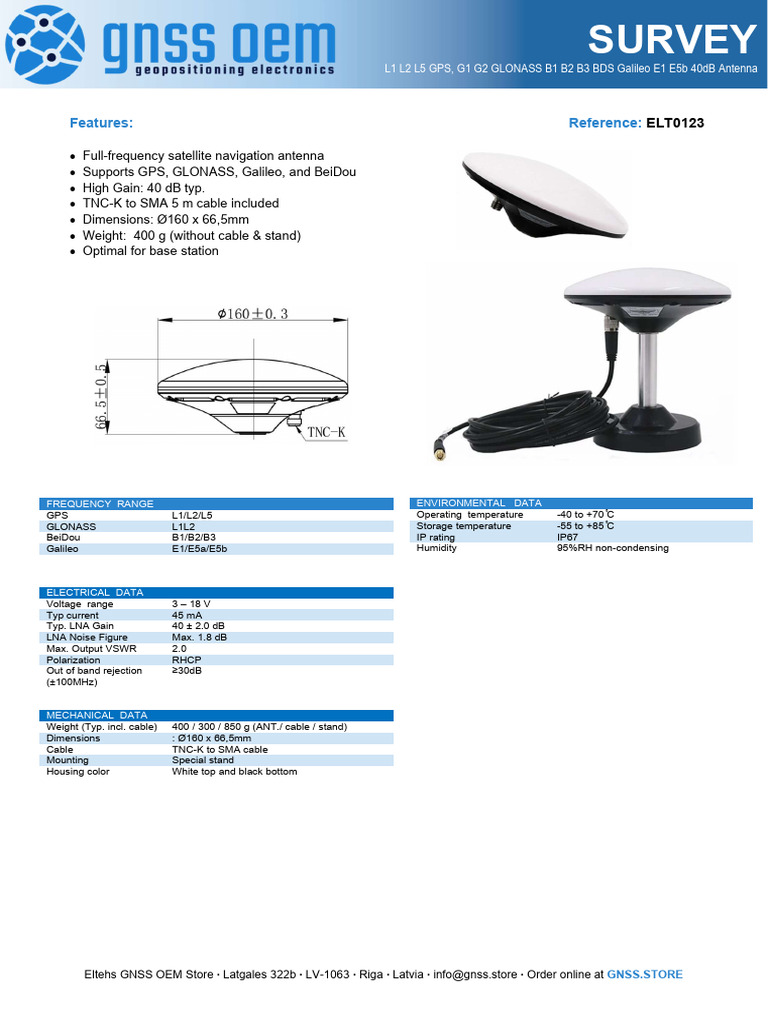 Full-Frequency GNSS Antenna Specs | PDF