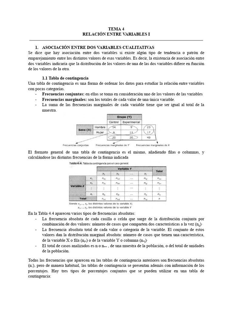 TEMA 4_ RELACIÓN ENTRE VARIABLES I | PDF | Coeficiente de correlación ...