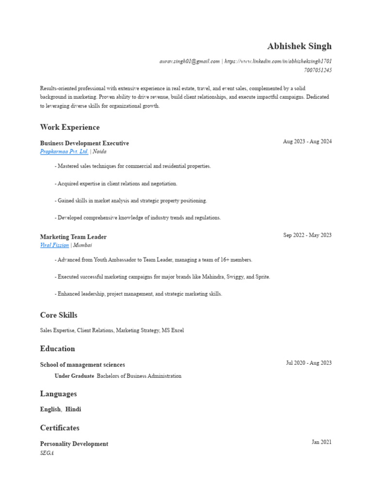 Business Development Manager | PDF