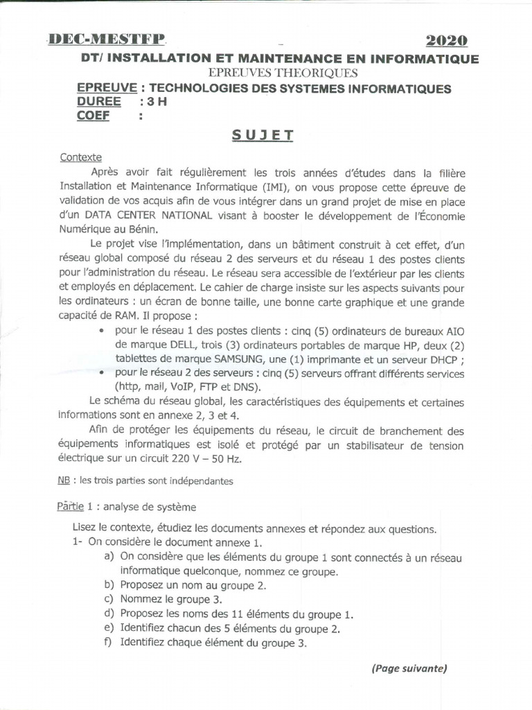 DT IMI 2020 Technologie | PDF