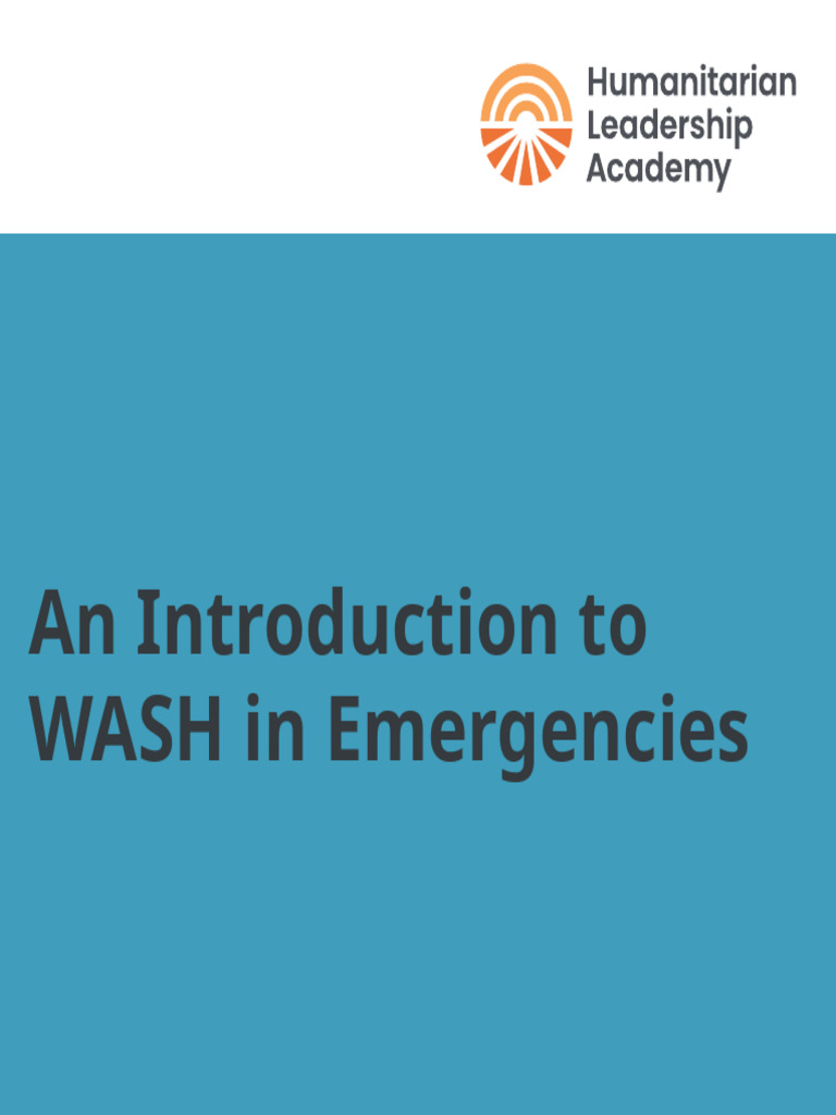WASH in Emergencies Overview | PDF
