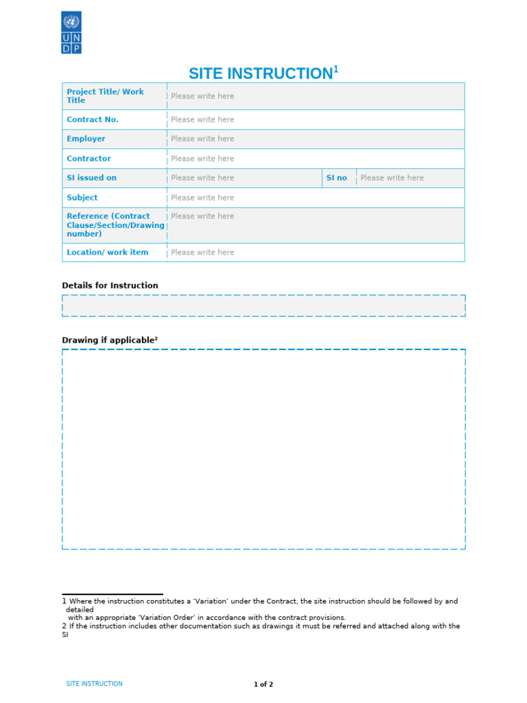 03 Site instruction | PDF
