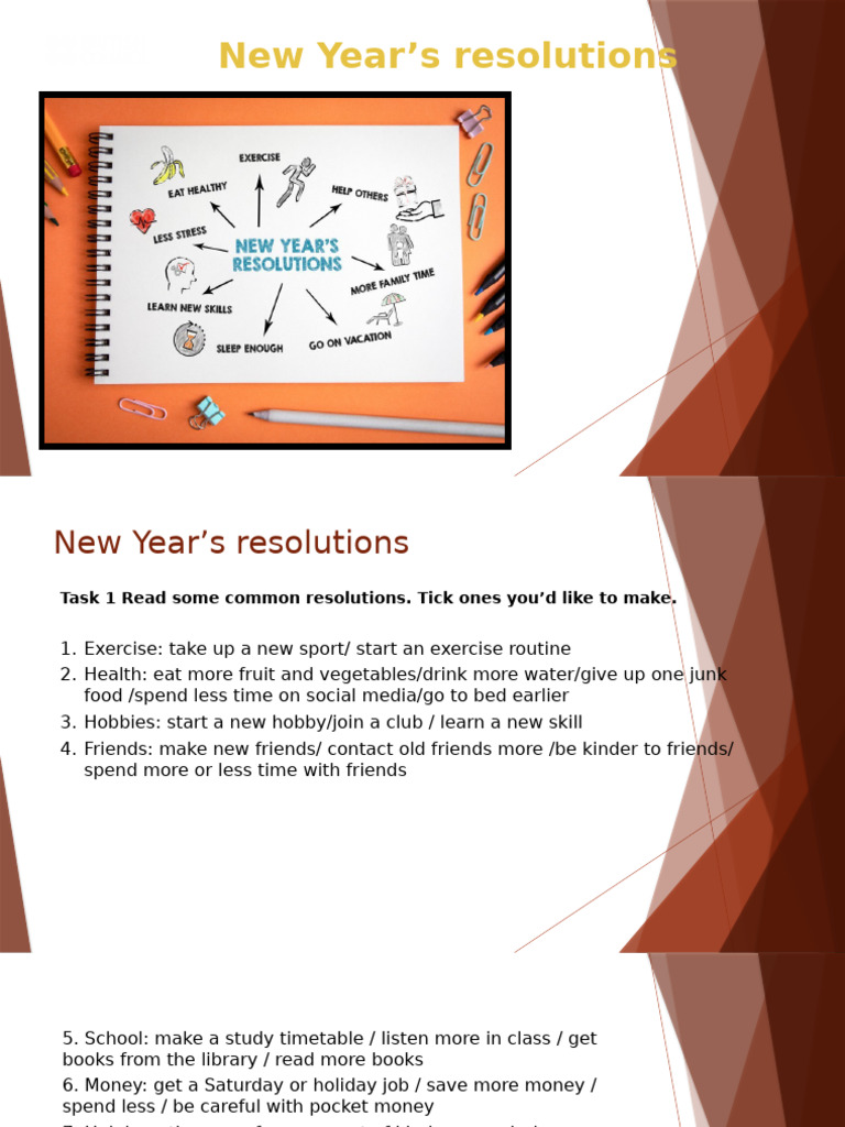 New Year’s Resolutions Ideas and Discussion | PDF