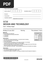 Sample Assessment Material Unit 3 Product Design and Manufacture | PDF ...