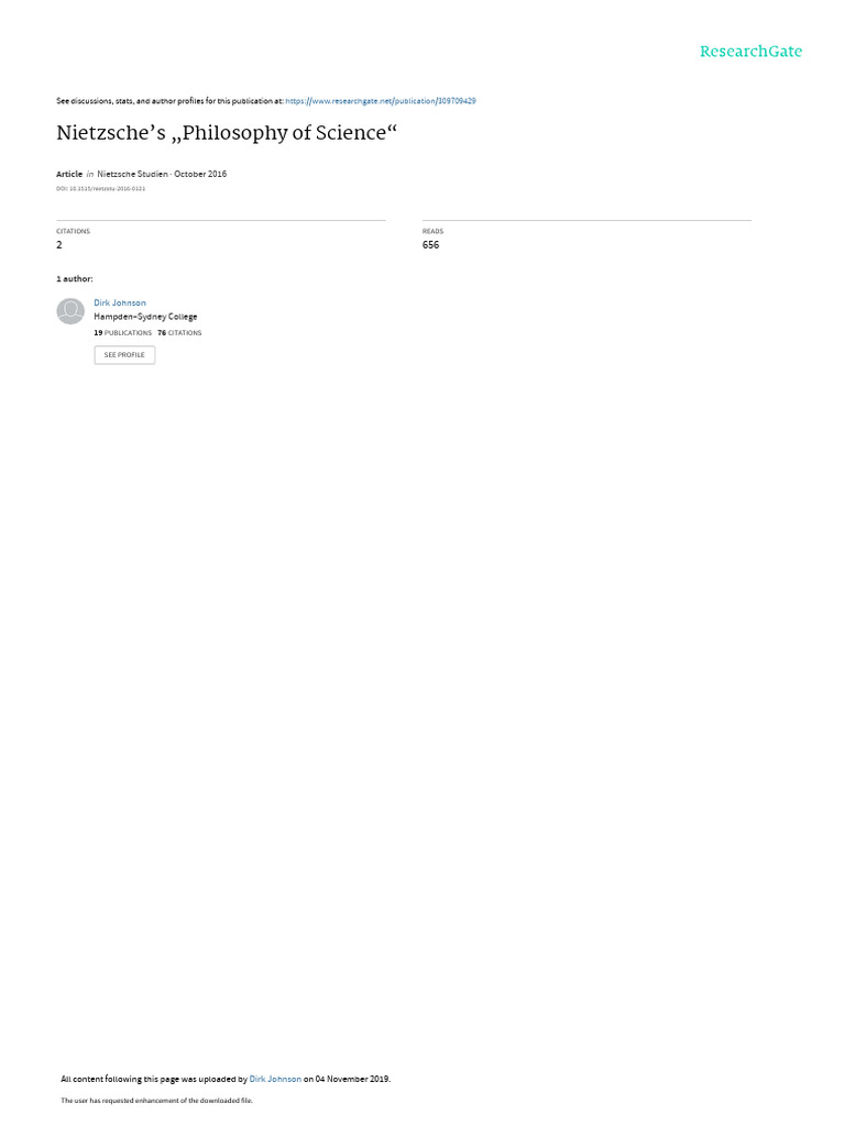 Nietzsche StudienNietzschesPhilosophyofScience | PDF | Friedrich ...