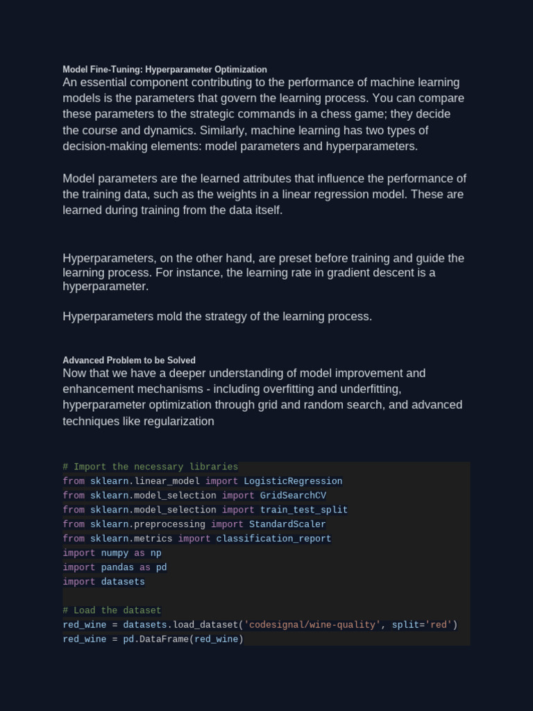 Model Fine-Tuning - Hyperparameter Optimization | PDF | Standard Deviation | Statistical Analysis