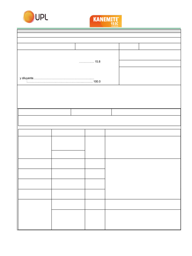 Ficha Técnica de Kanemite 15 SC | PDF