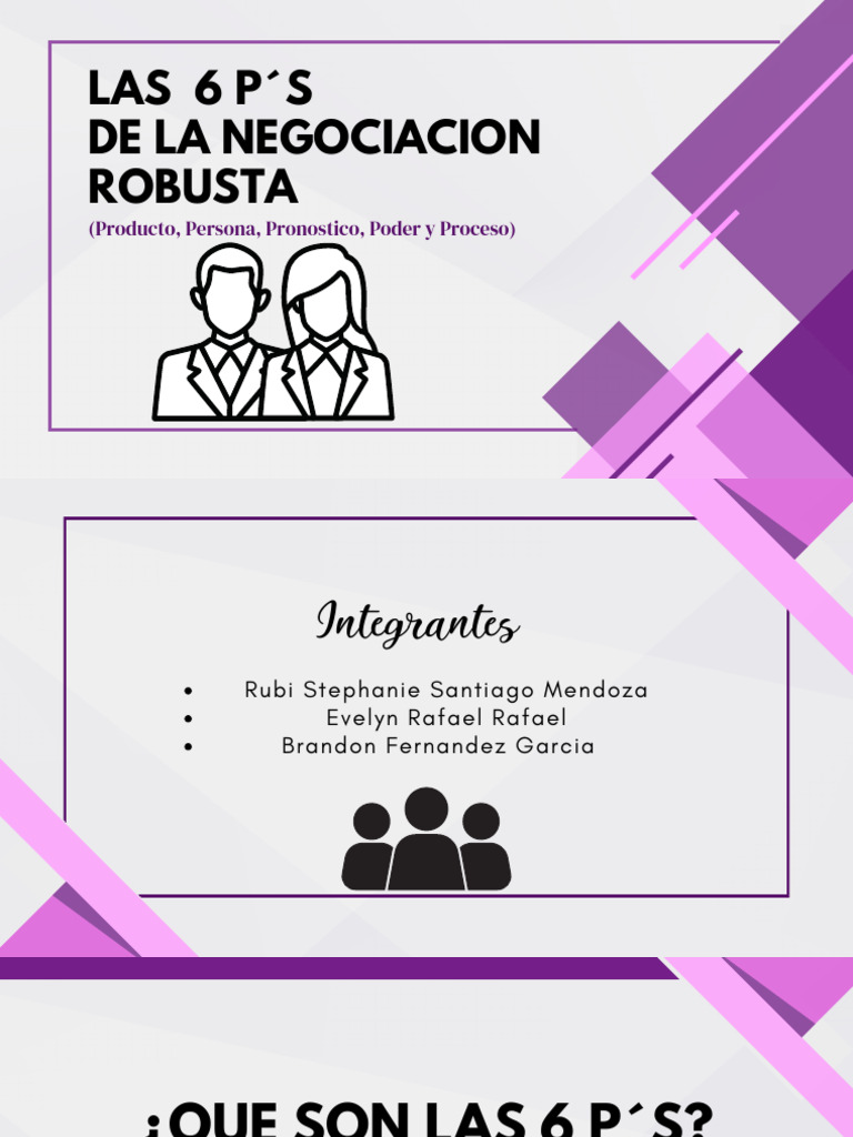 De La Negociacion Robusta Las 6 P S: (Producto, Persona, Pronostico ...