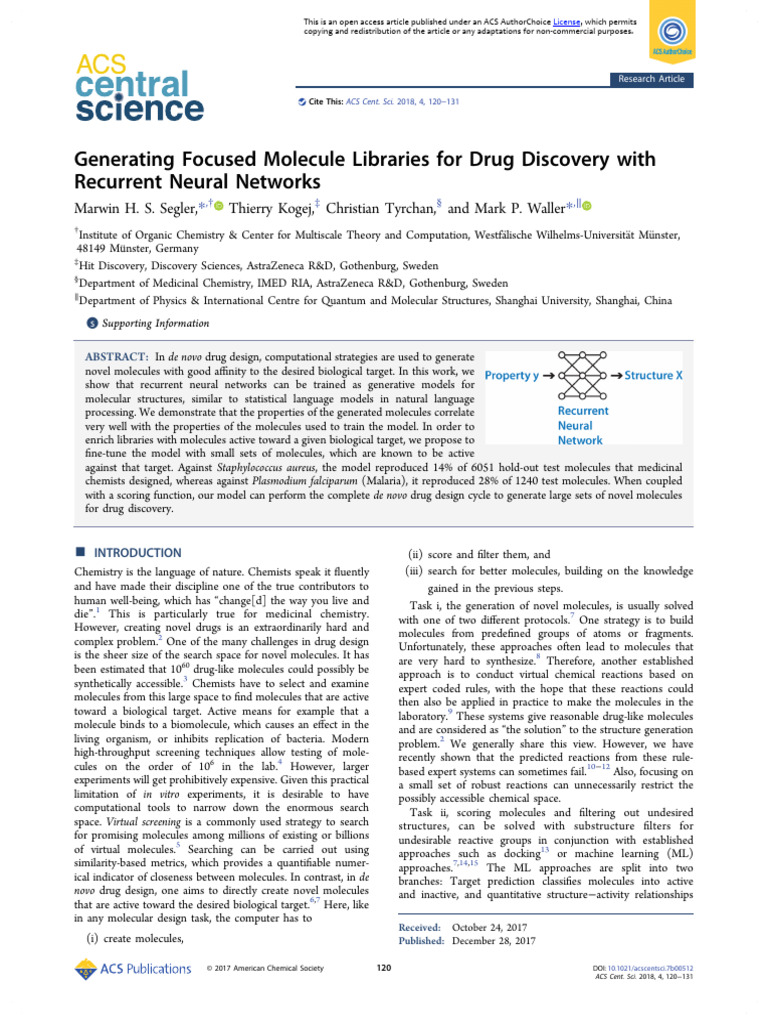 Segler Et Al. - 2018 - Generating Focused Molecule Libraries For Drug ...
