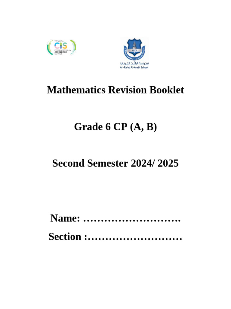 Revision Booklet Second Semseter | PDF