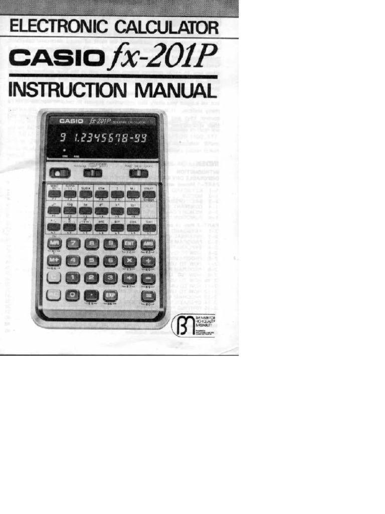 Manual de Usuario Casio FX-201P (52 Páginas) | PDF
