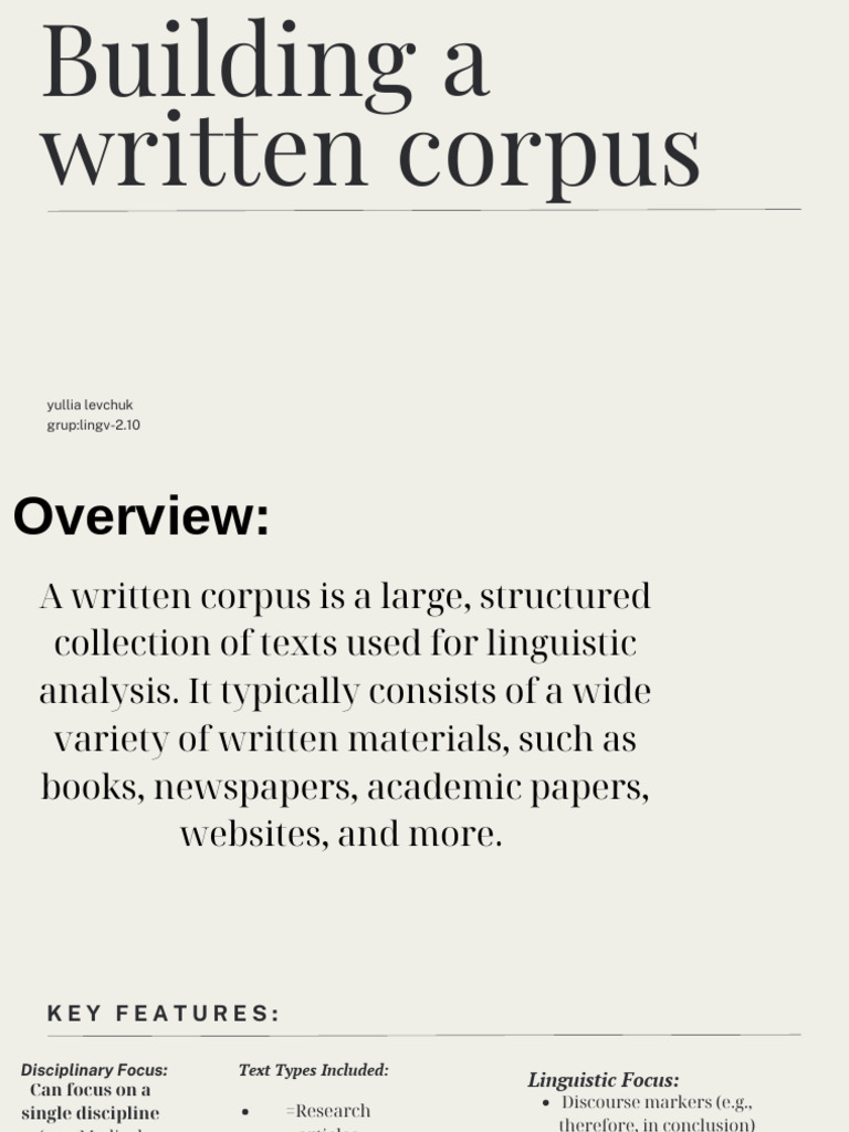 Building A Written Corpus | PDF | Linguistics | Information Science
