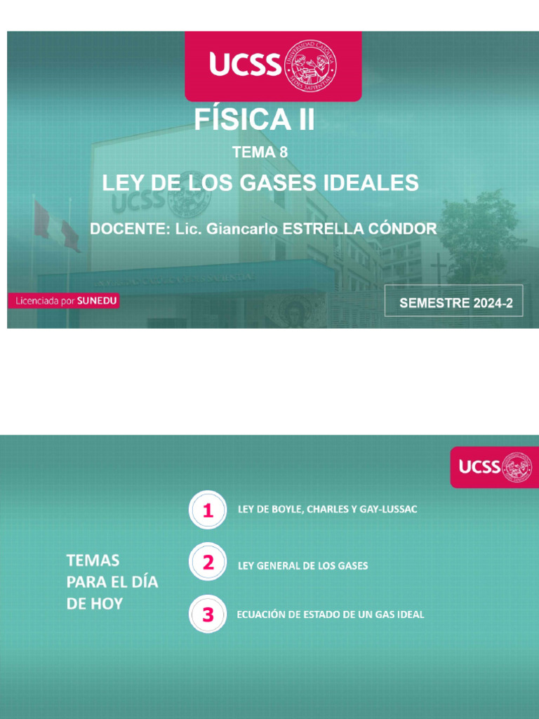 Tema 8 Ley de Los Gases Ideales | PDF