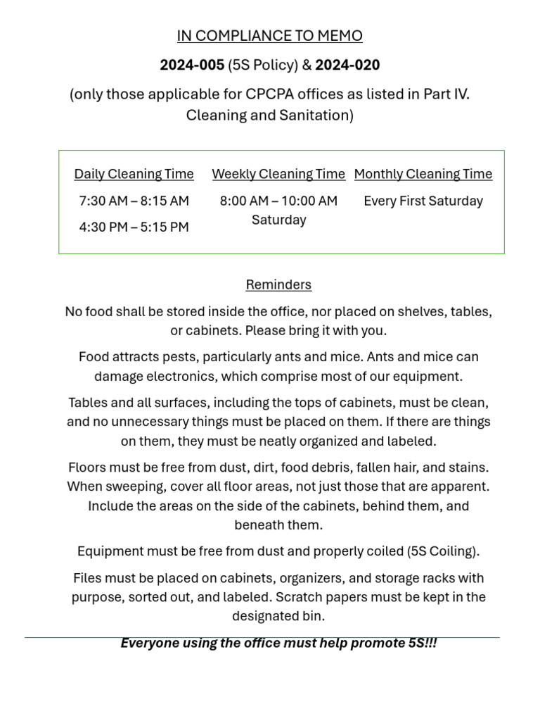 5S Strict Implementation | PDF