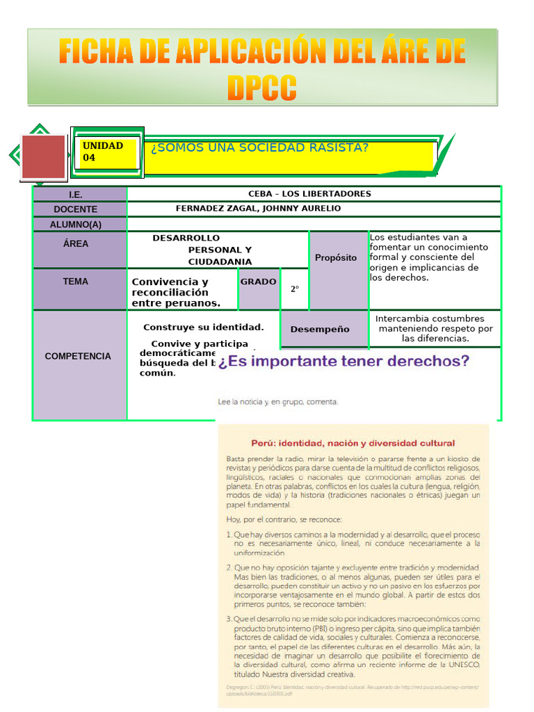 DPCC - 4to BIMESTRE-2do Avanzada-Prof. JHONY | PDF